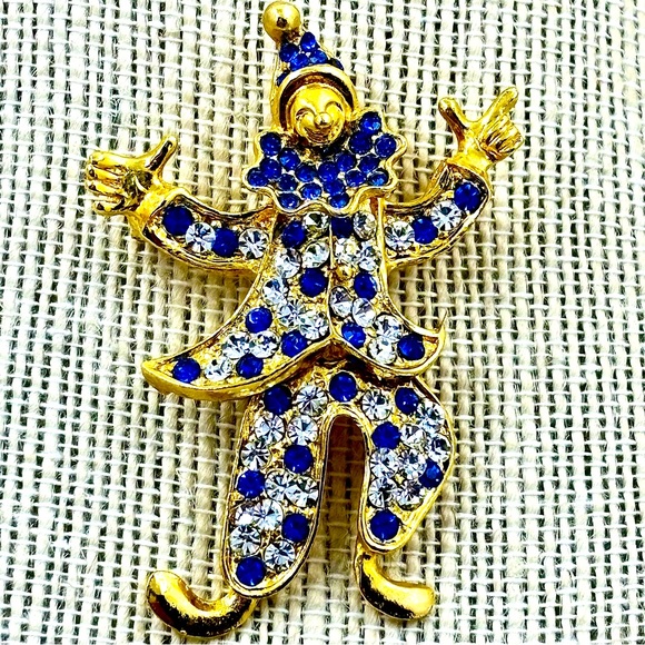 Jewelry | Vintage Articulated Rhinestone Clown Broochpendant | Poshmark